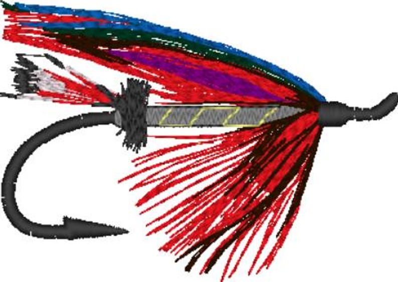 Fishing Flies Digital Machine Embroidery Files Set of 16 ( Set 1 ) Dst ...