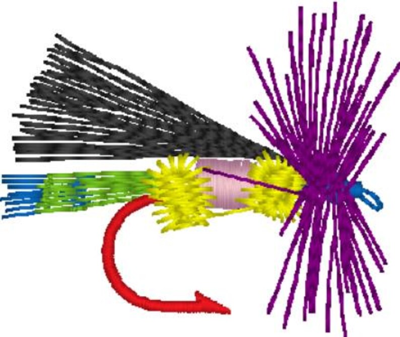 Fishing Flies Digital Embroidery Files Set of 16 ( Set 2 ) Dst,exp,hus ...