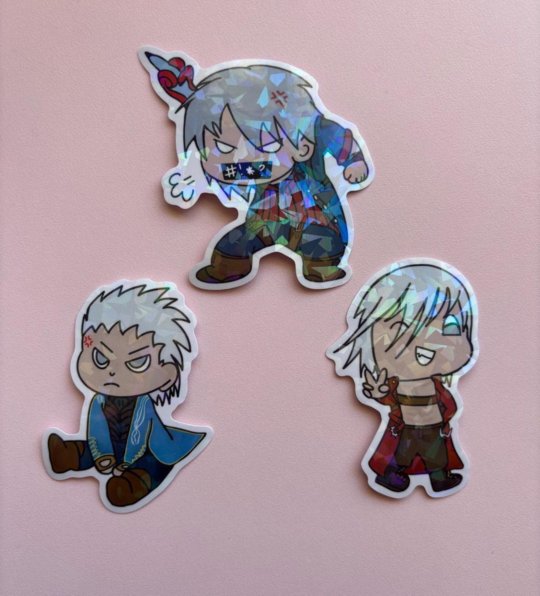 Holographic Vinyl DMC Devil May Cry Vergil Dante Nero Sticker Set - Etsy