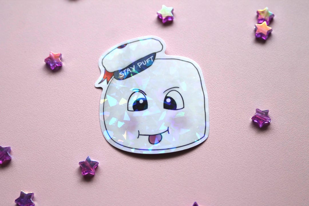 Stay Puft Marshmallow Ghost Holographic Vinyl Sticker - Etsy