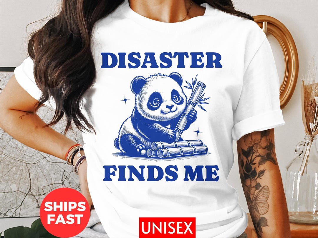 Cute Panda Unisex Shirt, Retro Funny Panda Graphic T-shirt, Panda Lover ...