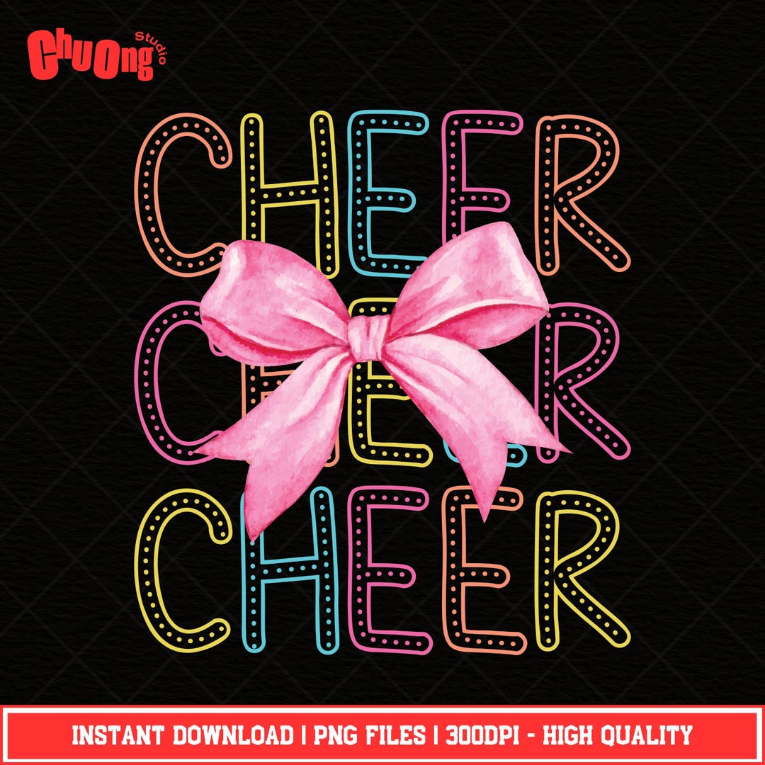 Cheerleading Coquette Bow PNG, Cheer Mama Life Colorful Shirt Png ...