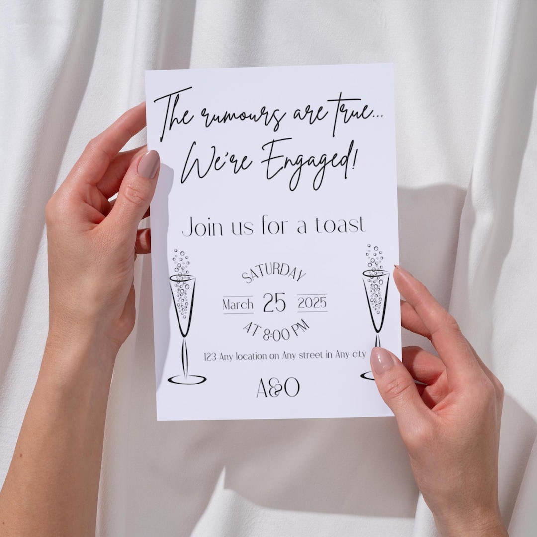 Toast the Couple Engagement Party Invitation | Elegant Engagement Party ...