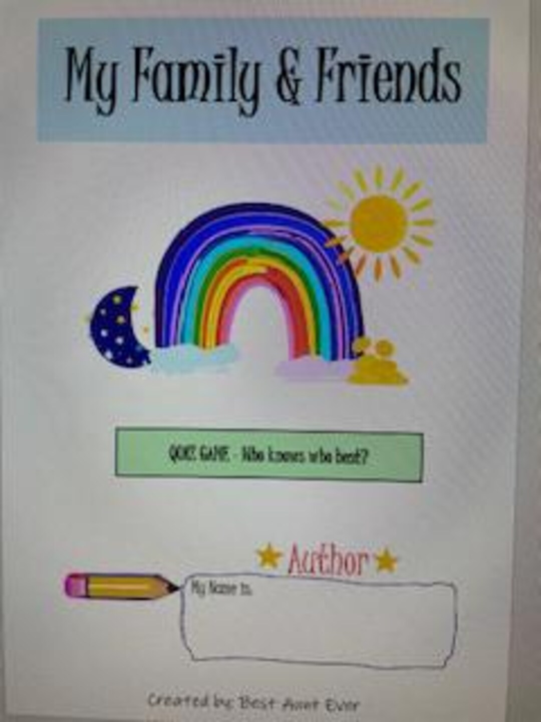 My Family & Friends Quiz Game. Gift for Ages 5 and Up. Activity Book ...