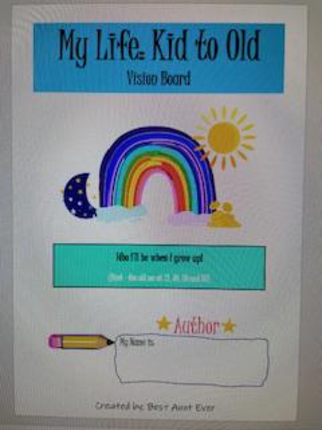 My Life: Kid to Old. Vision Board for Kids Ages 5-14. Journal. Activity ...