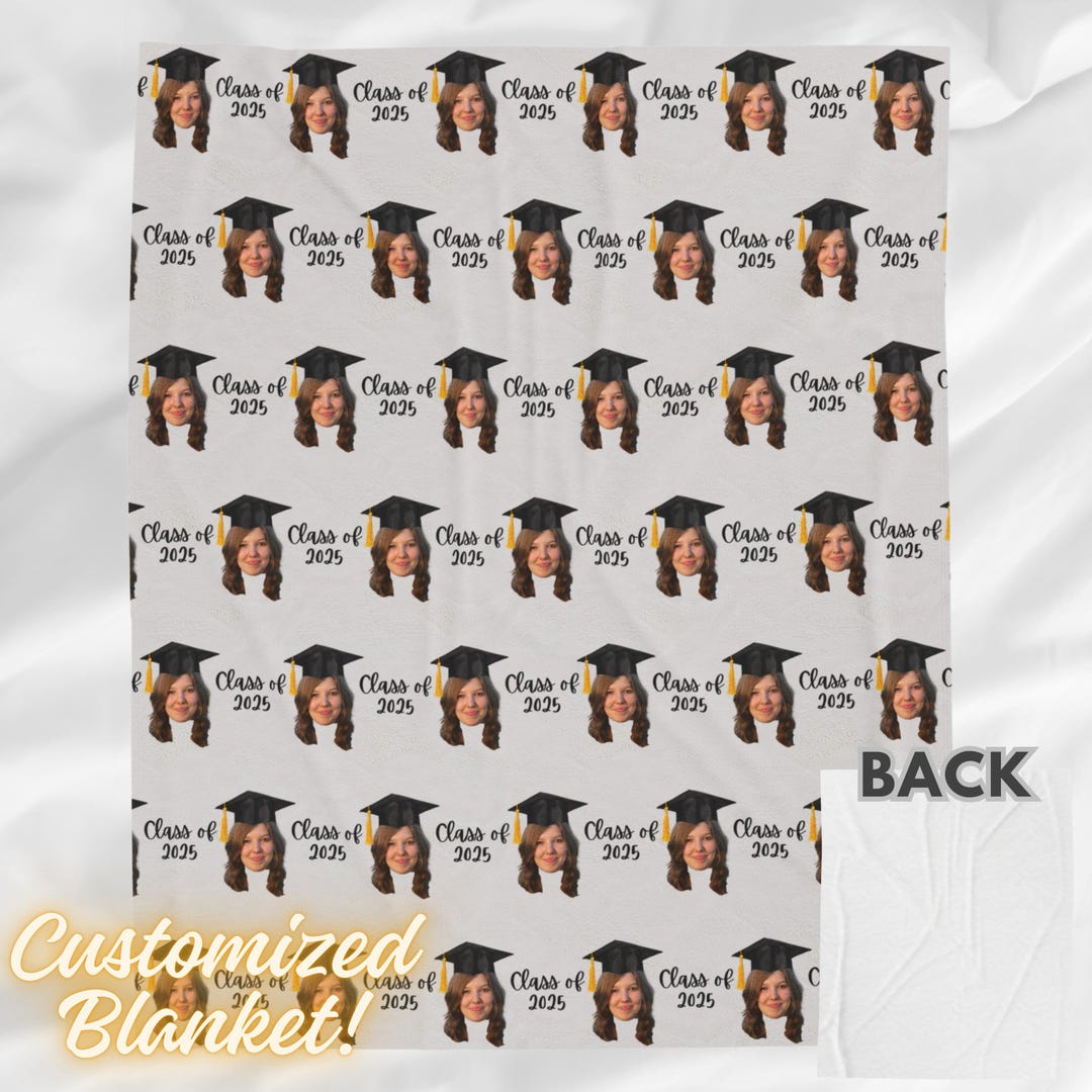 Custom Photo Blanket Cute Graduation Gift Personalized Photo Plush ...