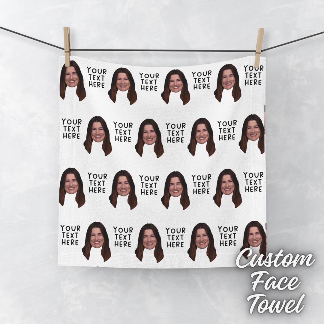 Custom Face Towel Funny Christmas Gift for Family Personalized Photo ...