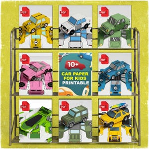 Printable Paper Car Craft Template, Cut Fold Vehicle Model, Kids ...