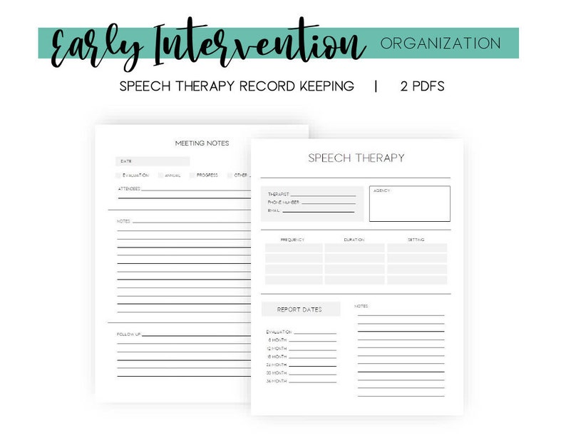Early Intervention IEP Speech Therapy Organization Template - Etsy
