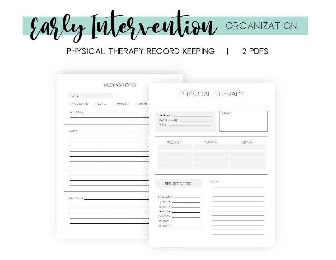 Early Intervention IEP Physical Therapy Organization Template - Etsy