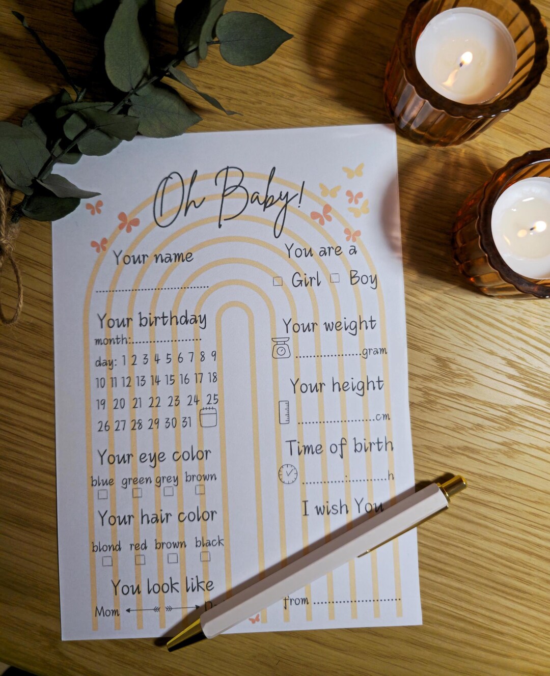 Gender Reveal Game Guessing Card - Etsy