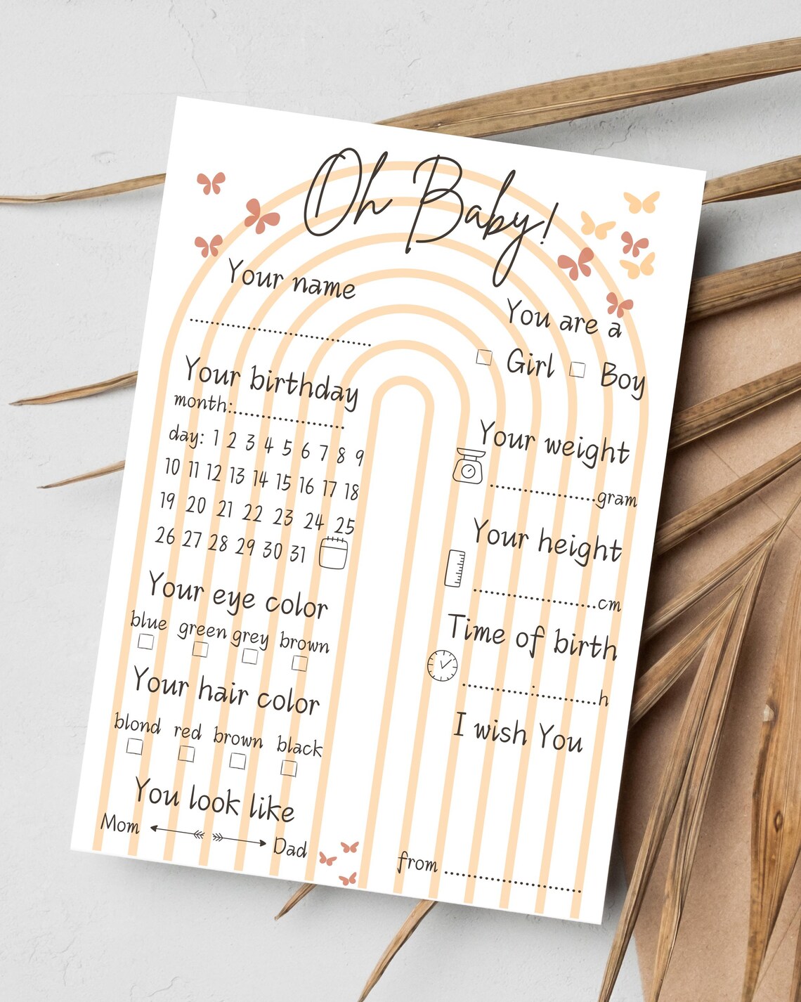 Gender Reveal Game Guessing Card - Etsy