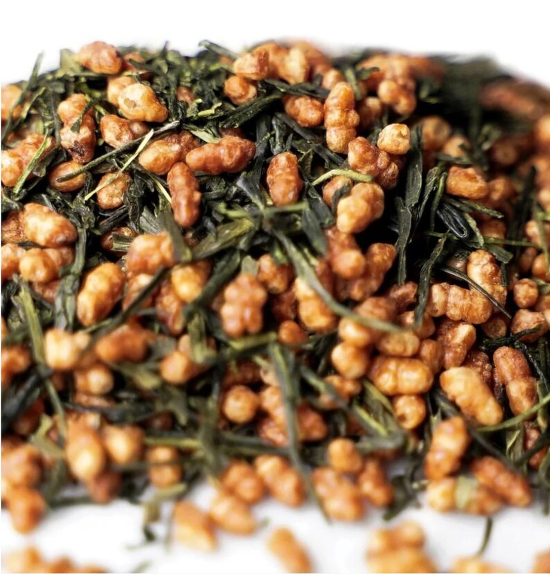 Premium Organic Genmaicha- First Flush Japanese Green Tea With Roasted ...