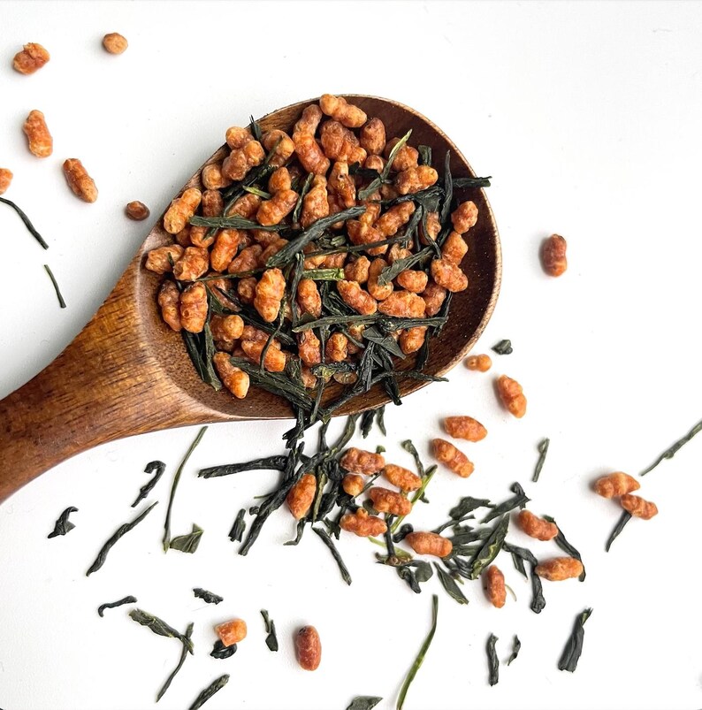 Premium Organic Genmaicha- First Flush Japanese Green Tea With Roasted ...
