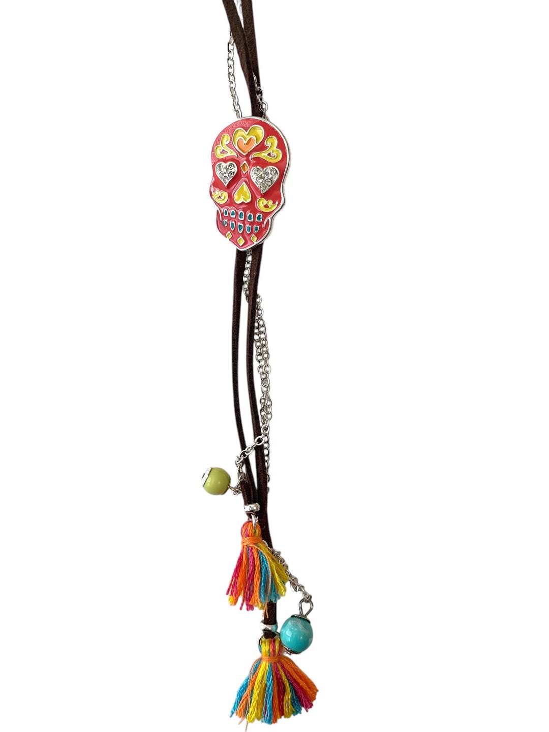 Skull Bolo Style Lariat Western Wedding Accessory Necktie Necklace ...