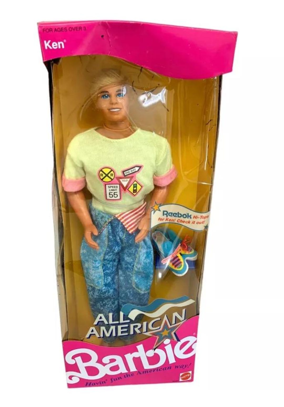 Vintage All American Ken Doll 1990 Mattel #9424 NIB Reebok Shoes Barbie New Kid Core - Etsy