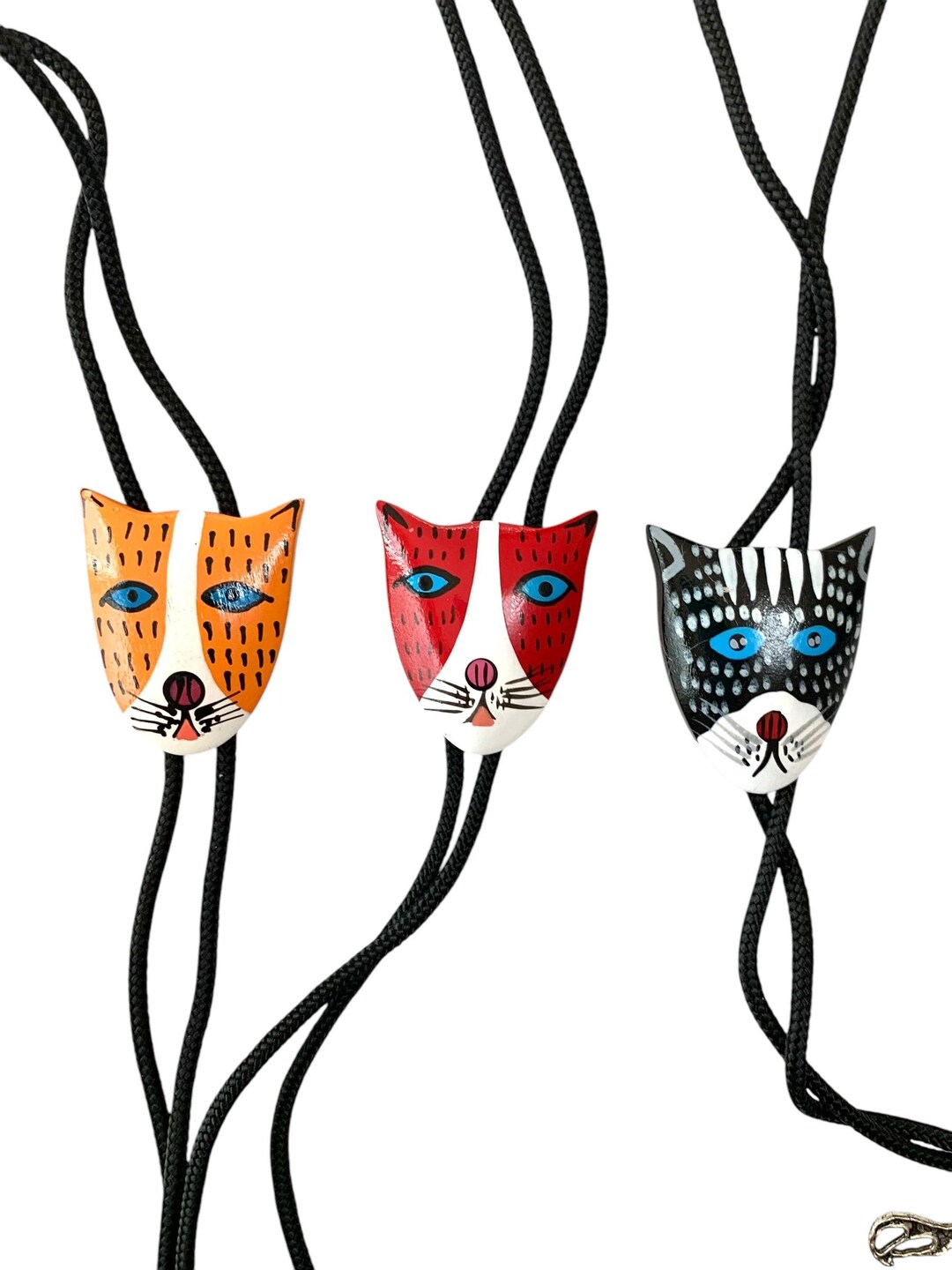Bolo Tie Classic String Necktie Cool Cat Rockabilly Kitty Lariat ...