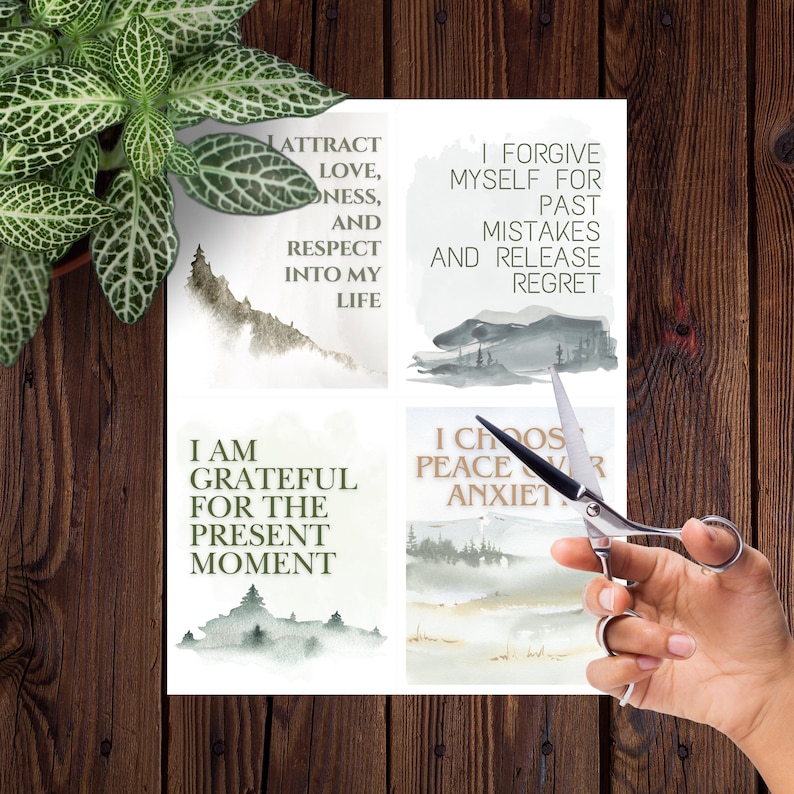 Watercolor Nature Affirmation Cards | Printable Self-care (PDF) - Etsy