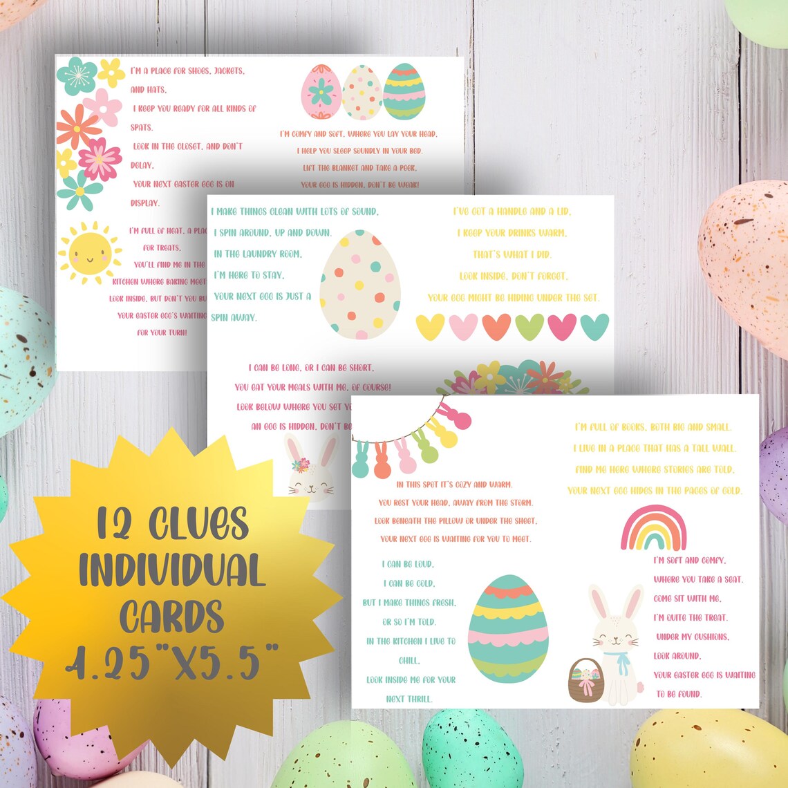 Easter Scavenger Hunt for Kids | Printable Easter Egg Hunt | Indoor ...