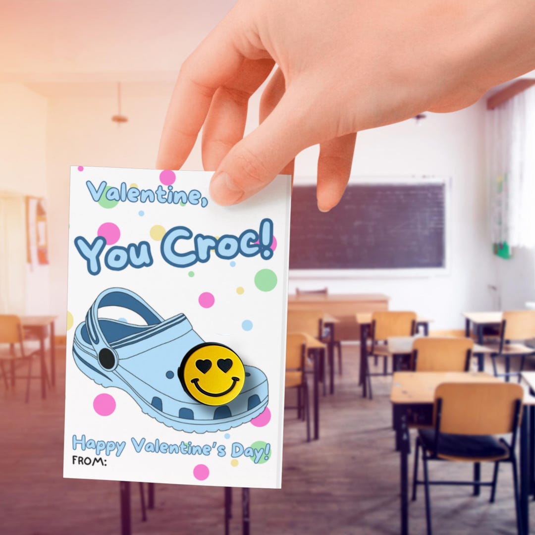 Croc Valentine's Day Shoe Charm | Classroom Valentines Day Printable ...