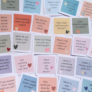 Printable Conversation Starter Cards, 60 Mini Encouragement Cards, Back ...