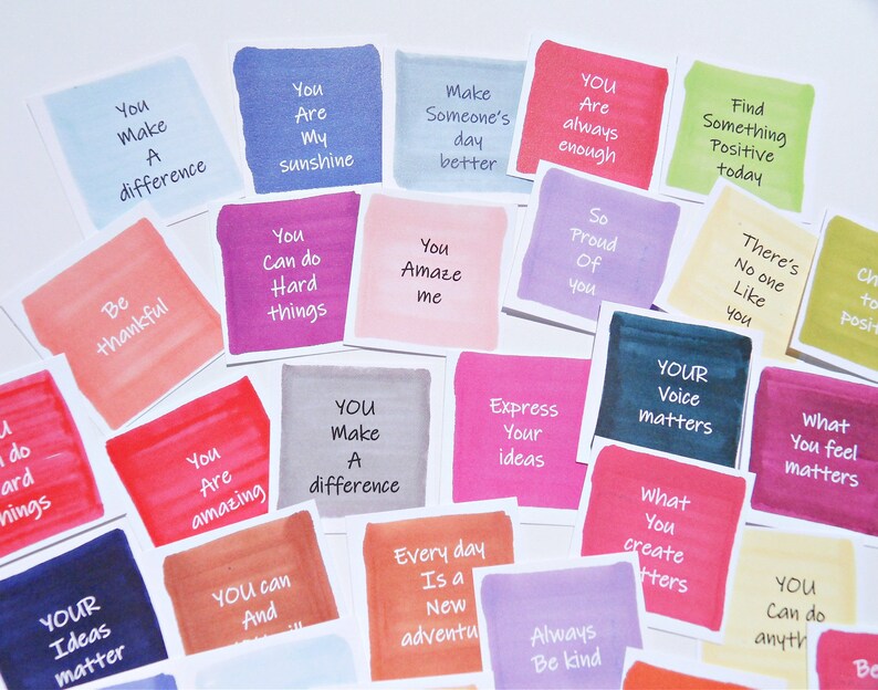 Printable Positivity Cards, Mini Encouragement Notes (PDF) - Etsy