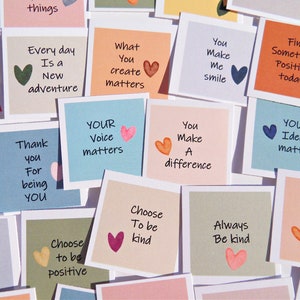 Printable Mini Positivity Cards, 30 Small Encouragement Cards, Birthday ...