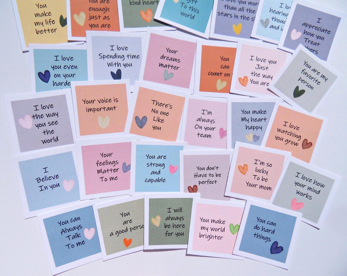 Mini Encouragement Cards, 30 Positivity Affirmation Cards, Compliment ...