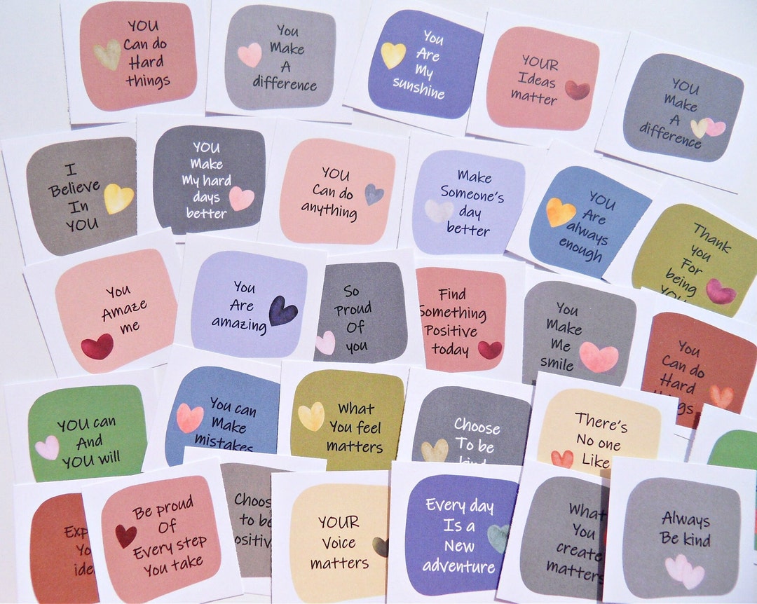 Printable Mini Encouragement Cards, 30 Affirmation Cards, Back to ...