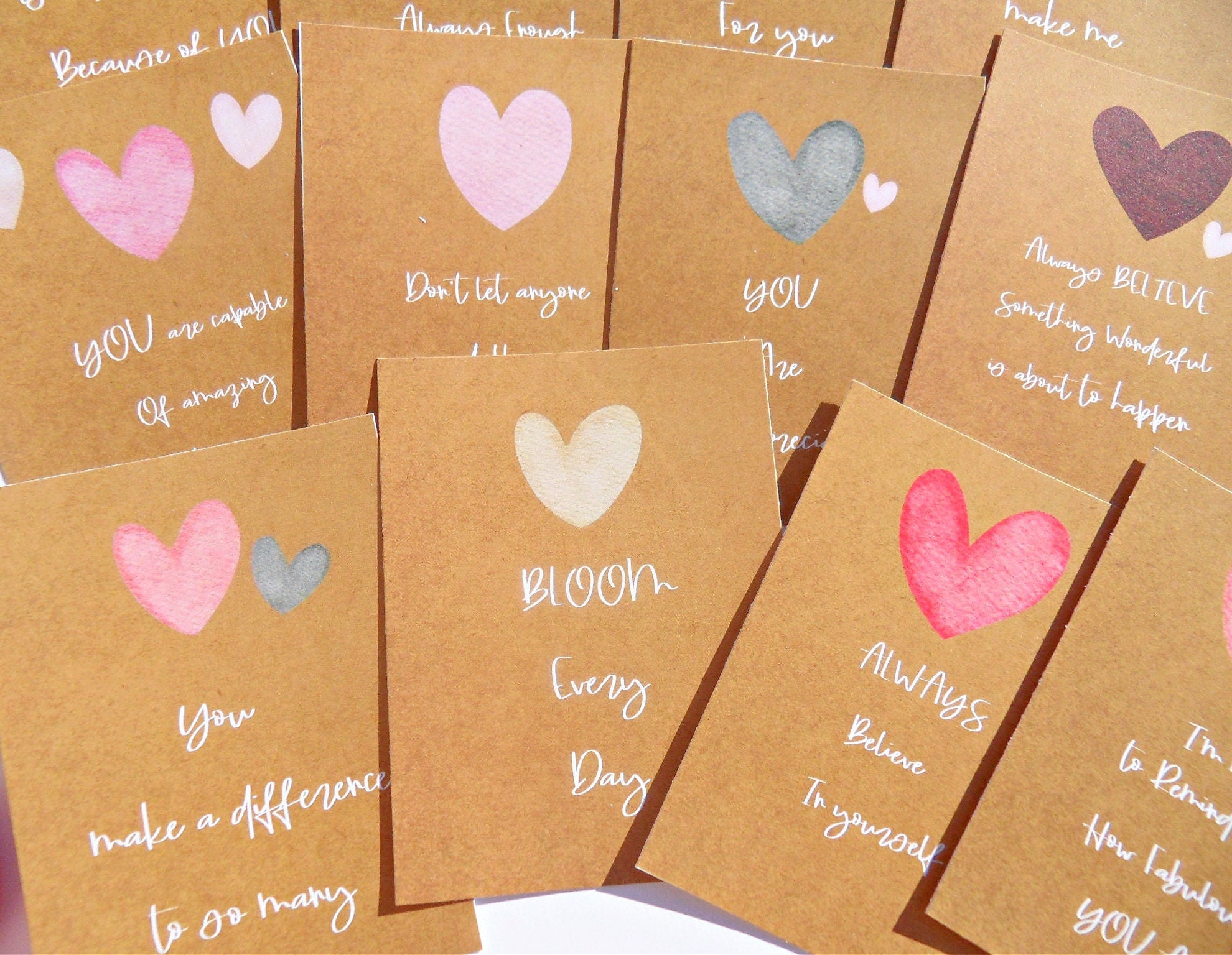 Printable Encouragement Cards, 12 Affirmation Cards, Inspirational ...