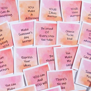Printable Mini Positivity Cards, 30 Affirmation Cards, Encouragement ...