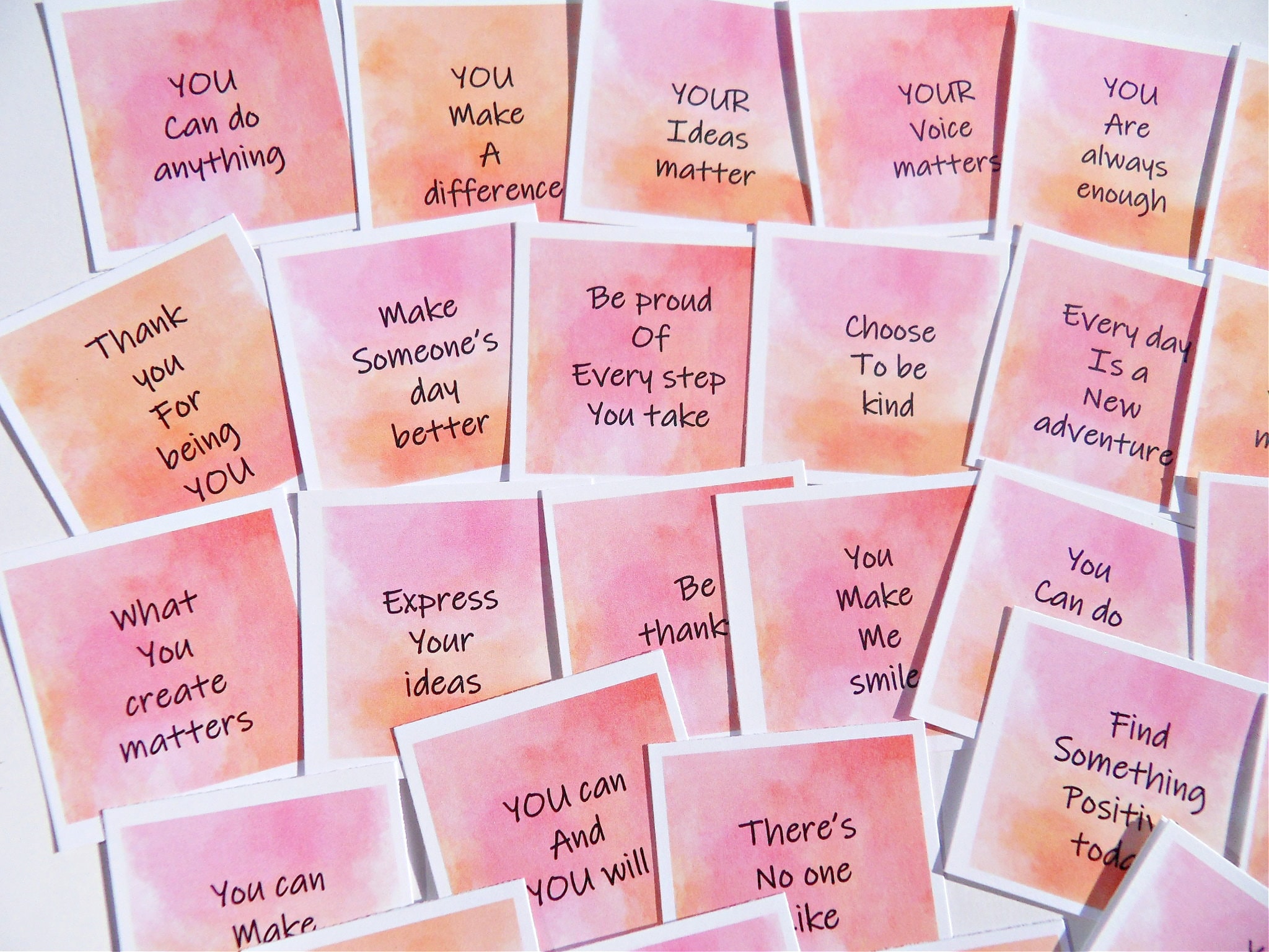 Mini Positivity Cards 30 Affirmation Cards Encouragement - Etsy UK