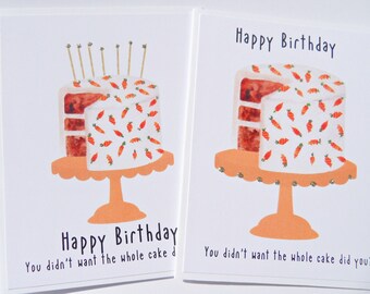Carrot Birthday Card Funny Card Birthday Greetings Veggie - Etsy