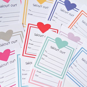 Printable Teacher Shout Out Cards, Recognition Cards, Good Work Reward ...