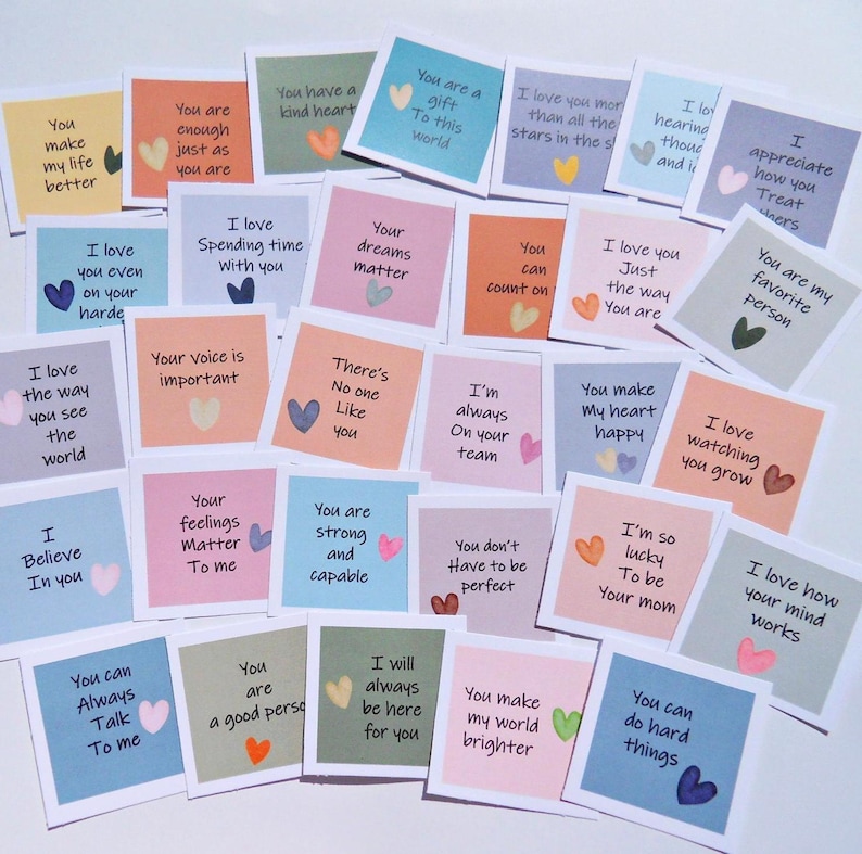 Mini Encouragement Cards, 30 Positivity Affirmation Cards, Compliment ...