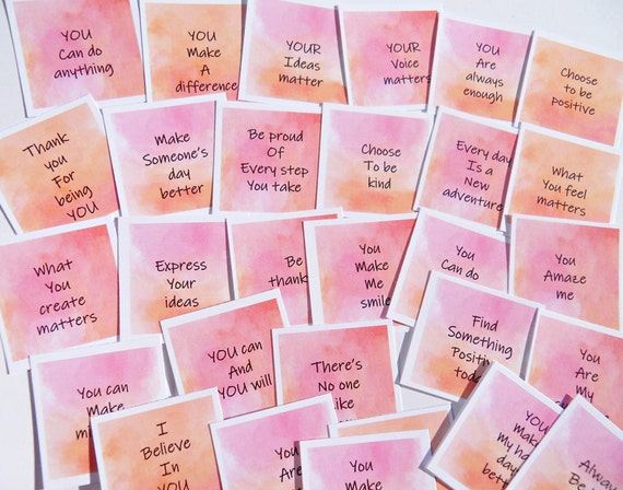 Printable Mini Positivity Cards 30 Affirmation Cards - Etsy