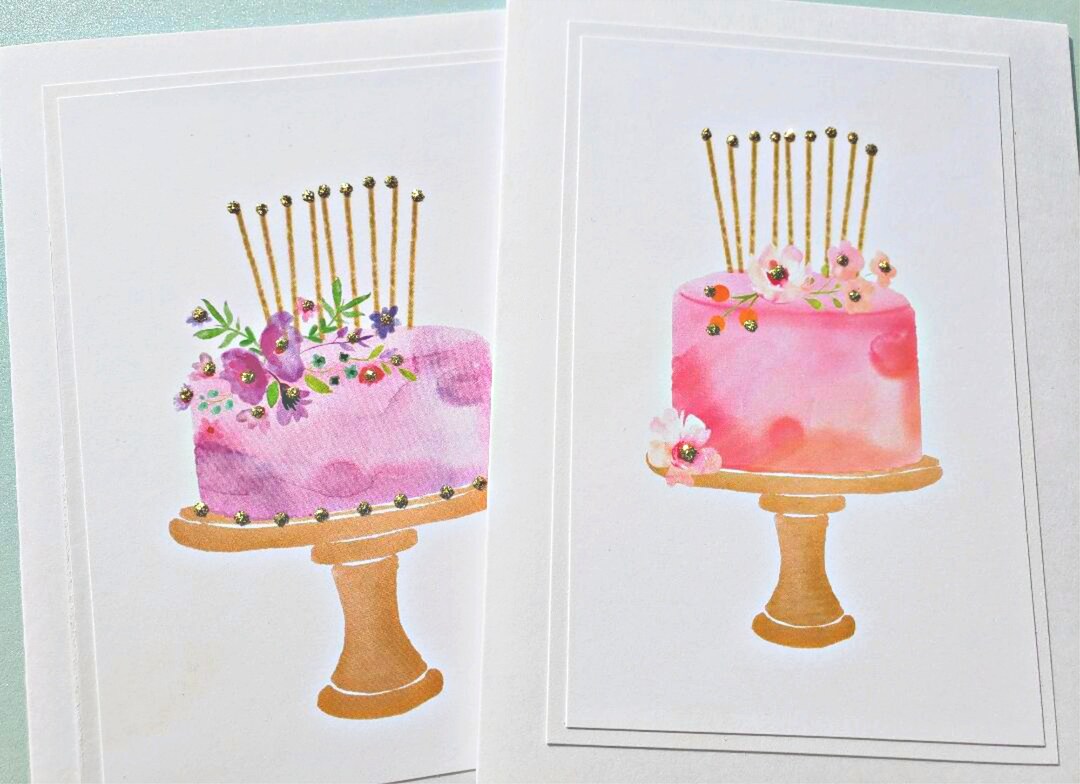 Birthday Cake Card for Women, Floral Birthday Card for Friend, Sister ...