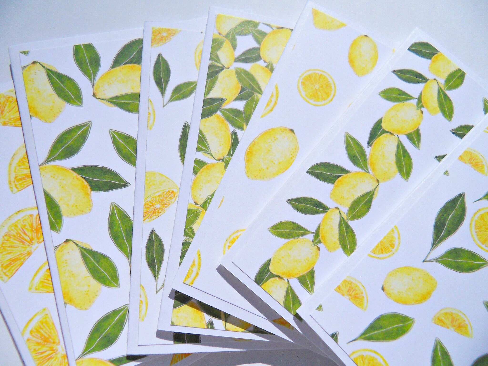 Citrus Note Card Set 4 Cards Stationery Set Lemon Lime Note - Etsy