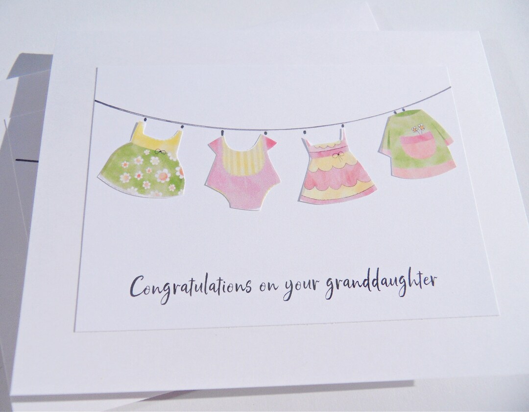 New Granddaughter Card, Grandparent Congratulations, Grandma and ...