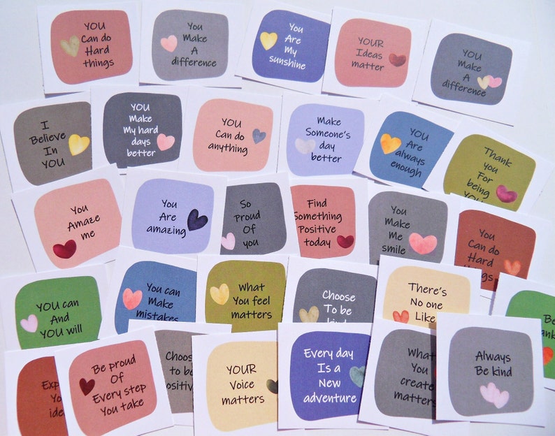 Printable Encouragement Cards, 30 Affirmation Cards, Positivity Message ...
