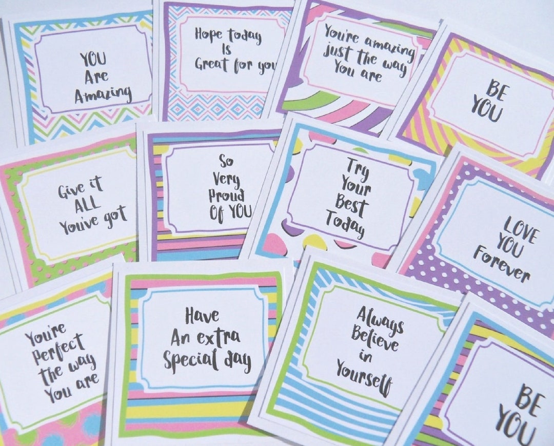 Words of Encouragement Cards, 12 Positivity Cards, Recognition Cards ...