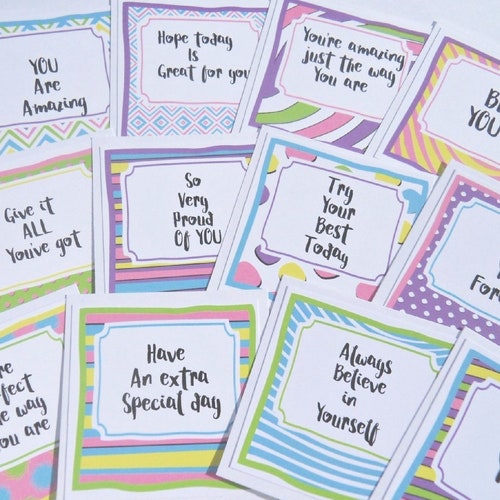 PRINTABLE Notes for Kids Words of Encouragement Cards - Etsy Canada