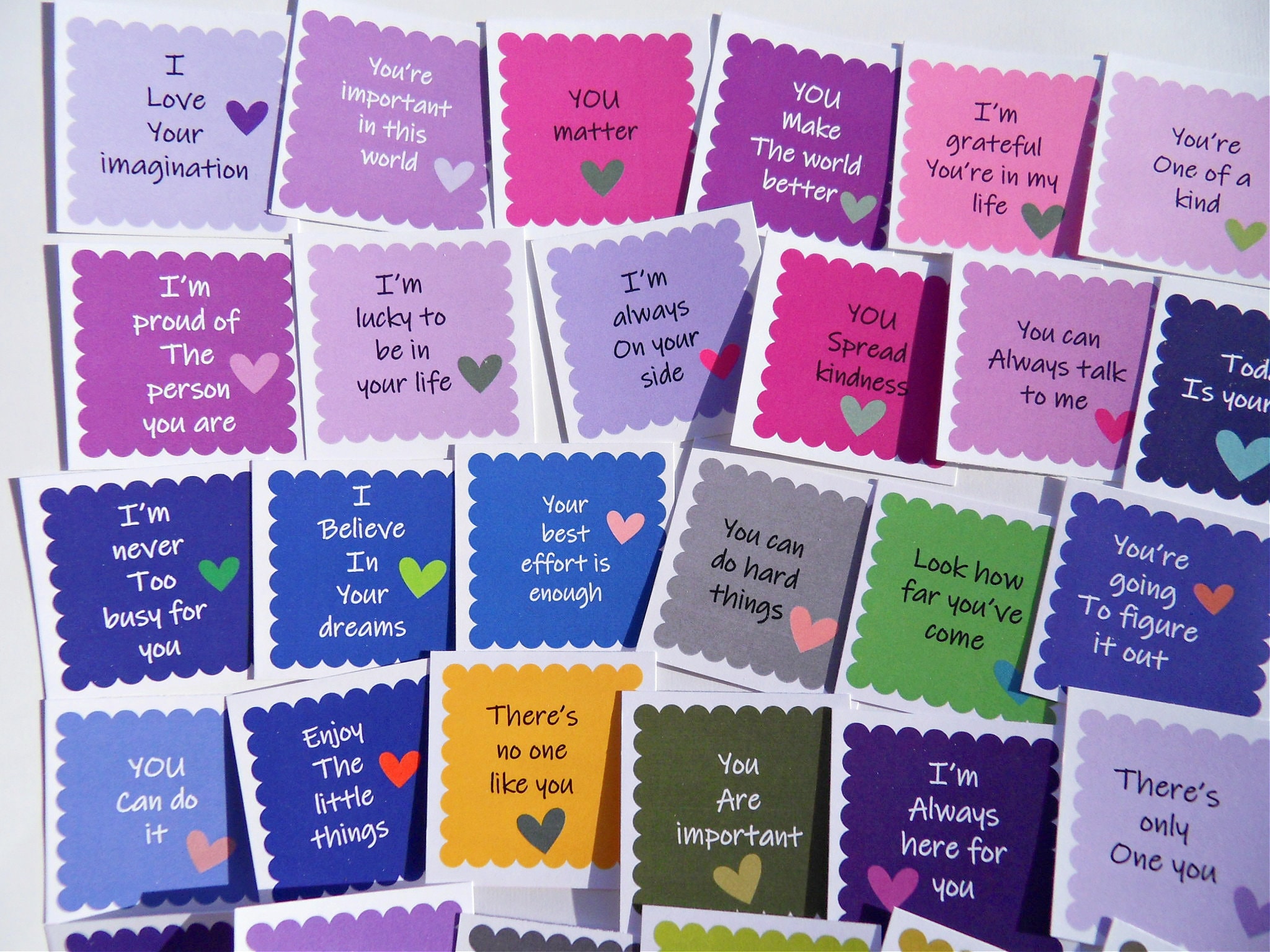 Printable Mini Encouragement Cards, 30 Positivity Affirmation Cards ...