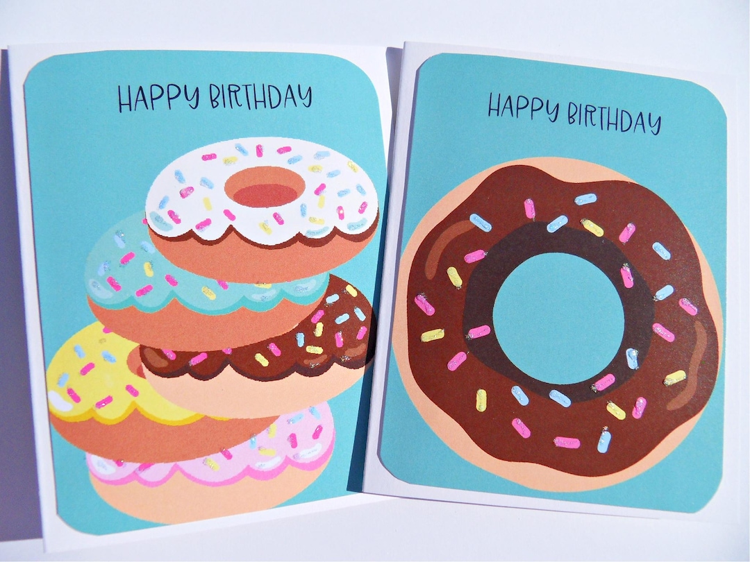 Donut Greeting Card. Happy Birthday Sprinkle Card. Funny Card. Doughnut ...