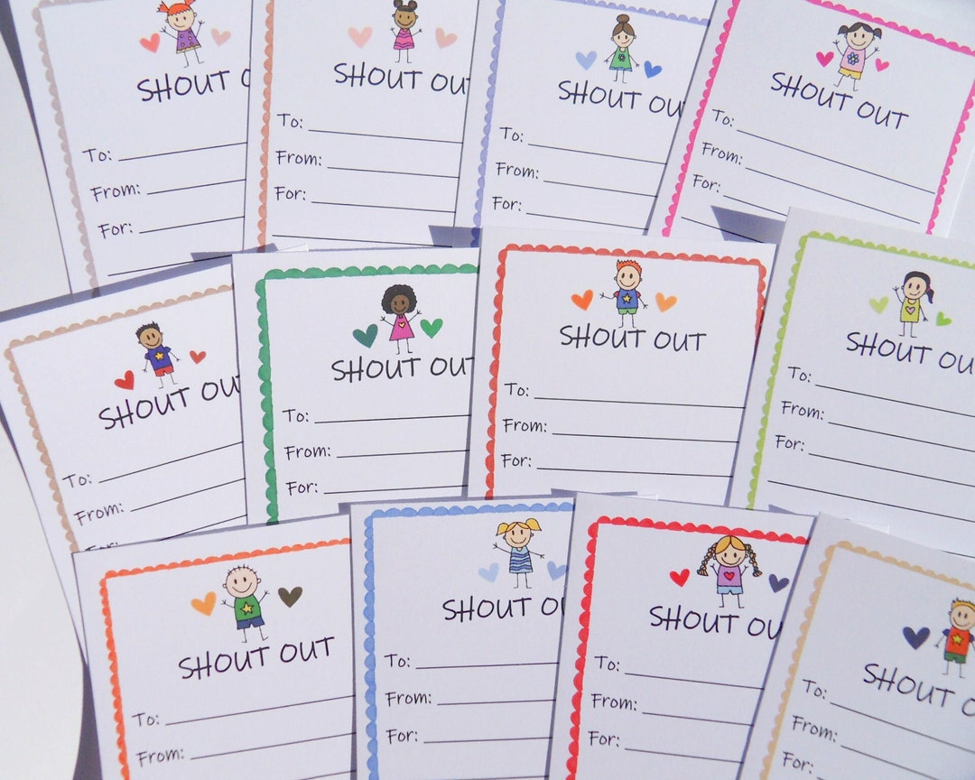 Printable Teacher Shout Out Cards, Digital Recognition Cards, Good Work ...