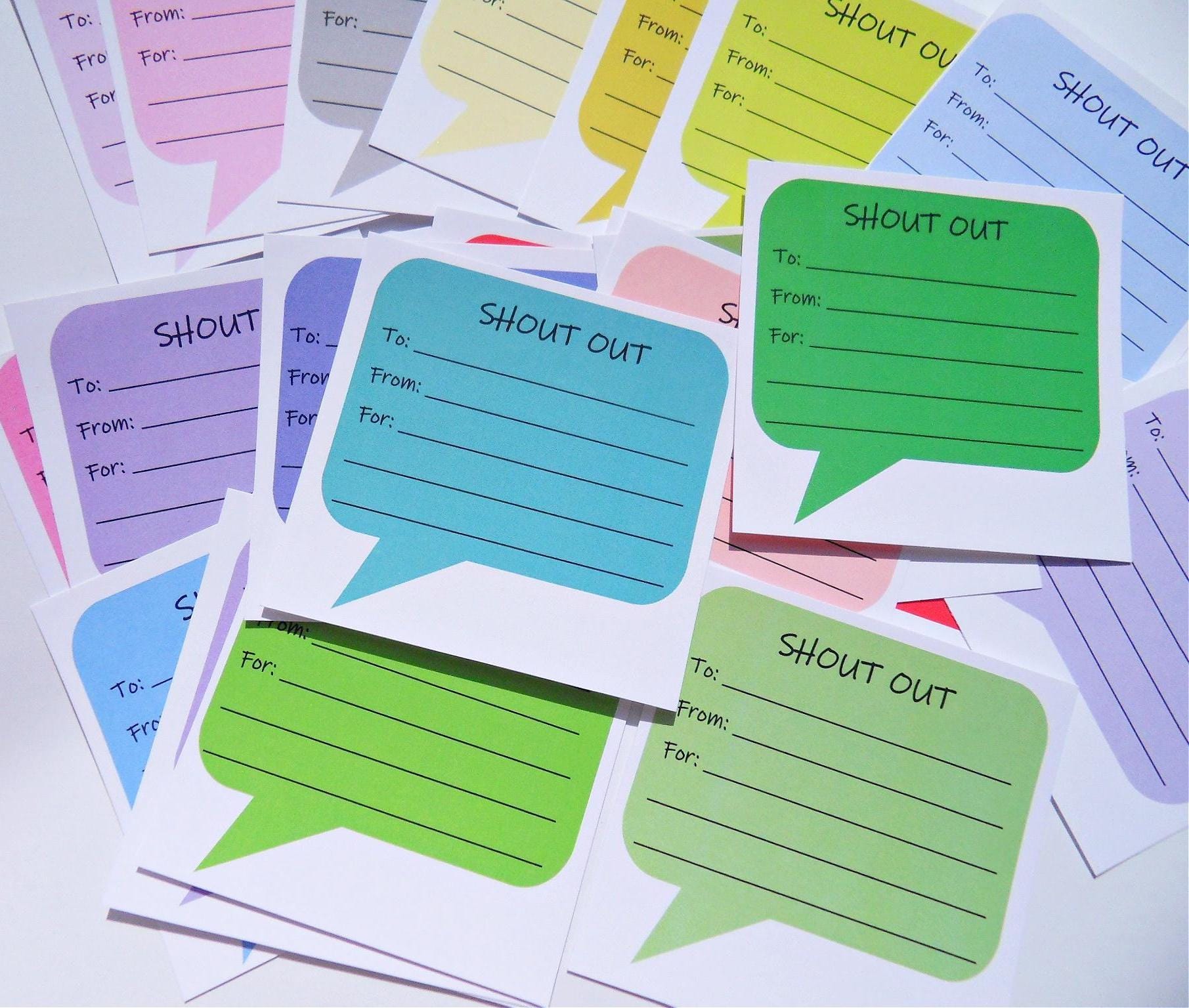 Printable Shout Out Cards, Team Recognition Cards, Teacher Good Work ...