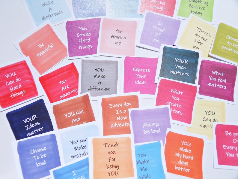 Printable Mini Positivity Cards, 30 Kindness Cards, Encouragement Cards ...