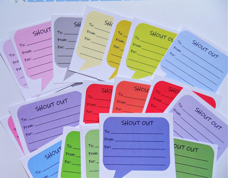 Printable Shout Out Cards, Team Recognition Cards, Teacher Good Work ...