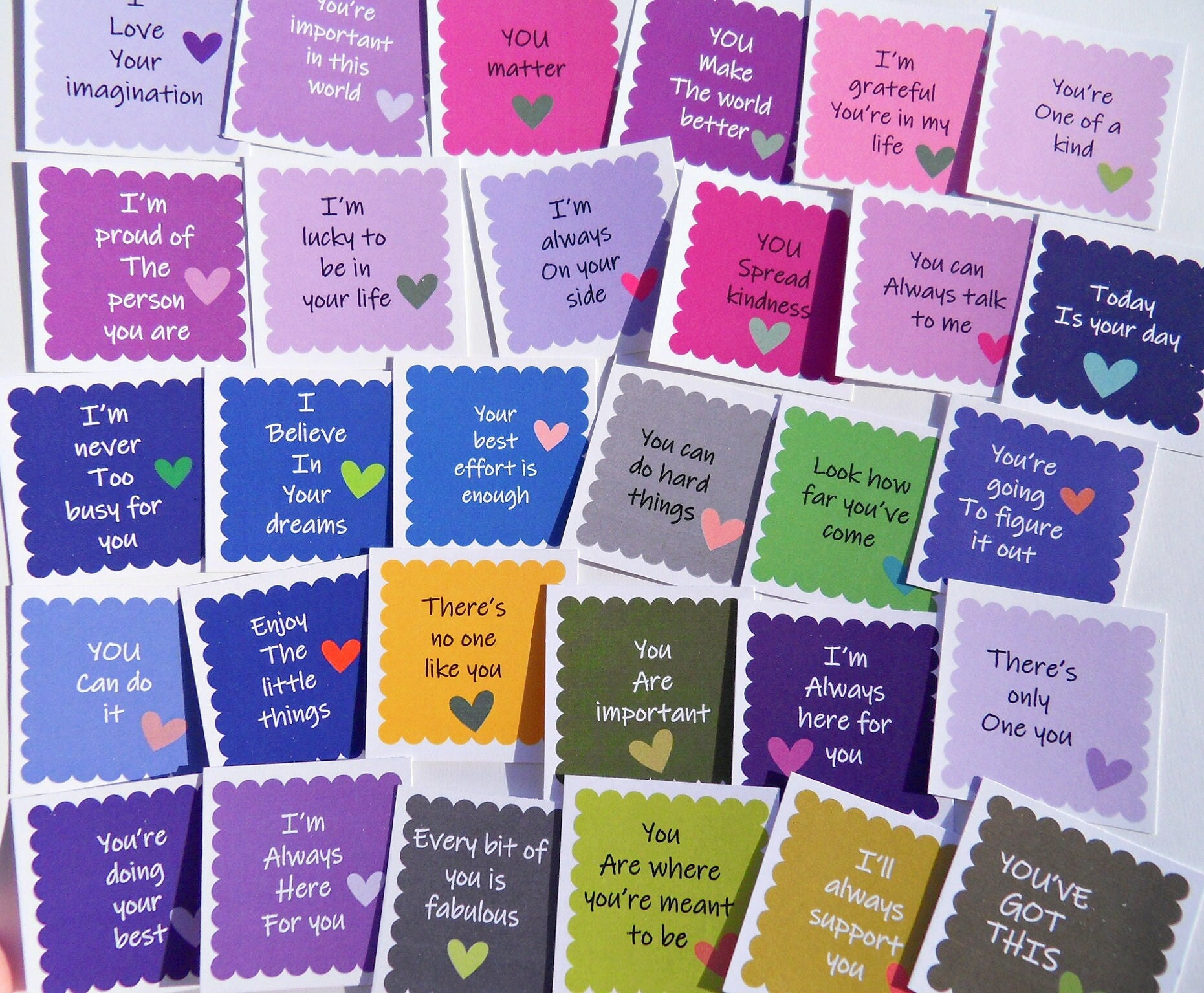 Printable Mini Encouragement Cards, 30 Affirmation Cards, Compliment ...