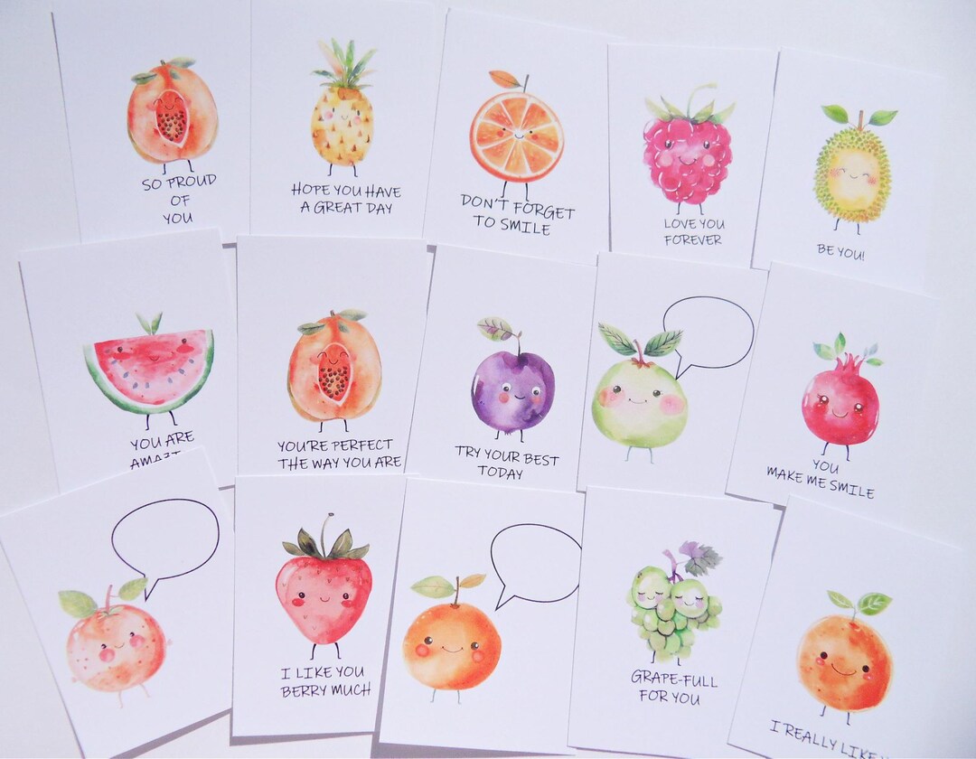 Kids Funny Words of Encouragement Cards, 30 Cards, Positive Message ...